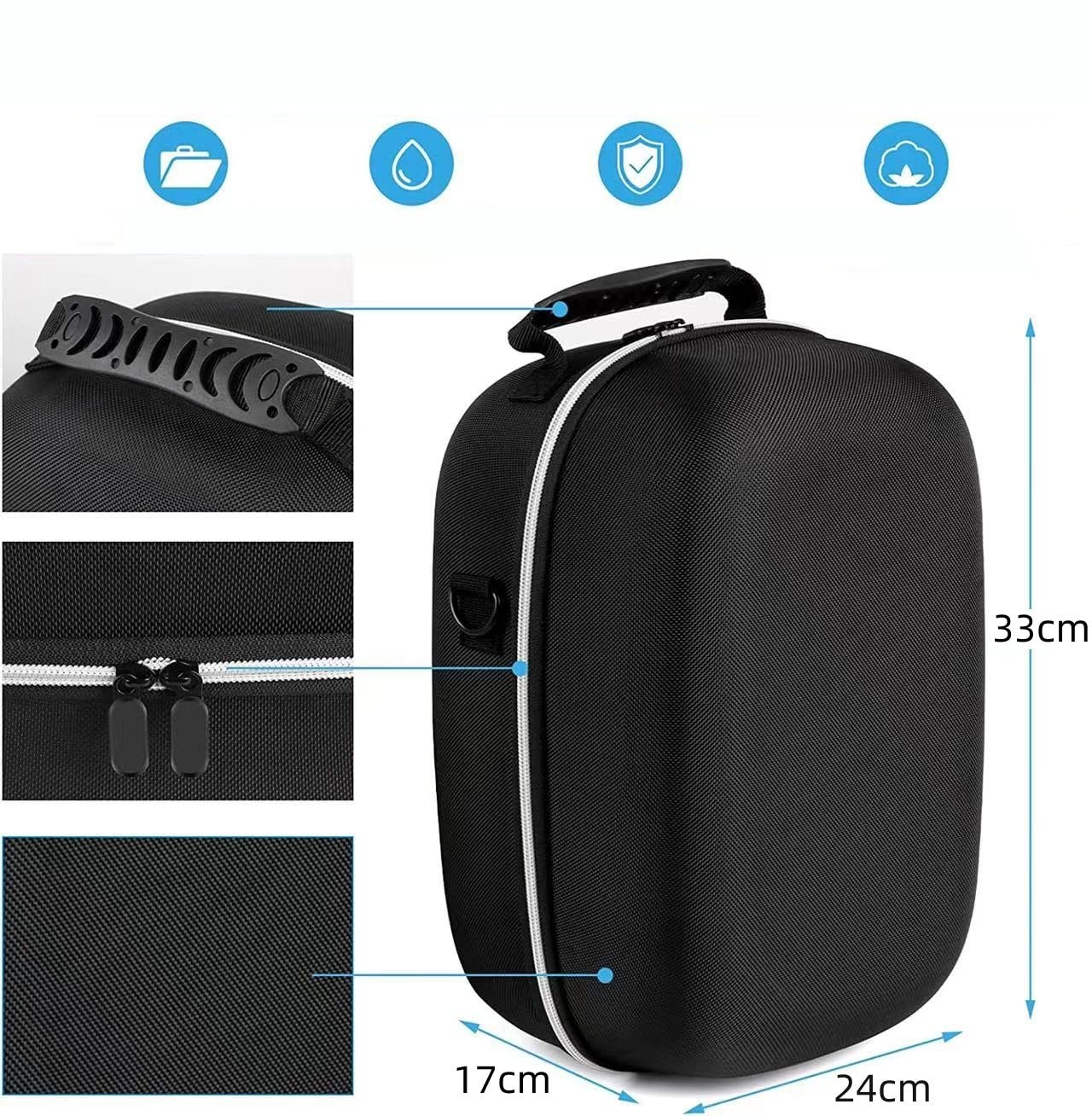 VR Storage Bag Compatible for PS5 VR2/PS VR2, Carrying Case Cover for VR Gaming Headset Hard Travel Box for Virtual Reality Controller EVA Multifunctional Suitcase Pouch Large Capacity