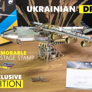 METAL-TIME ANTONOV Mriya AN-225 Exclusive Edition Official Product, Mechanical model, Cargo Aircraft, 3D Model DIY Kit, Airplane Working Model UKRAINIAN DREAM