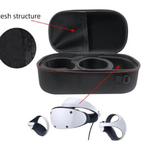 VR Storage Bag Compatible for PS5 VR2/PSVR2, Carrying Case Cover for VR Gaming Glasses Hard Travel Protection Box for Virtual Reality Headsets Handle Protective Multifunctional Suitcase Pouch