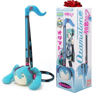 otamatone deluxe [hatsune miku edition] electronic musical instrument portable synthesizer from japan maywa denki [includes removable plush wig]