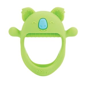 nuby silicone wrist teething mitten - teether ring - 3+ months - koala