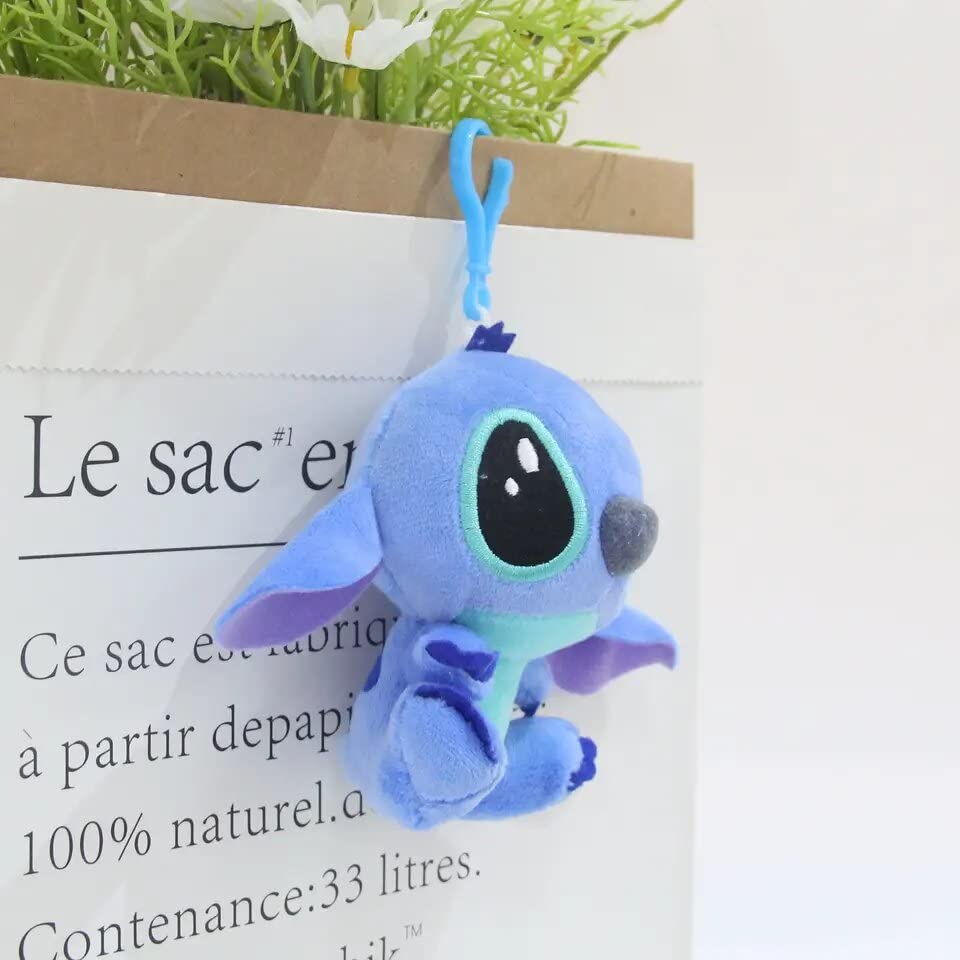 EIDANZ 2Pcs Lilo Stitch Plush Toys, 12cm Stuffed Keychain and Bag Clip Toy, Lilo Stitch Plush Toys, Lilo Plush Set, Cute Soft Gifts for Kids;