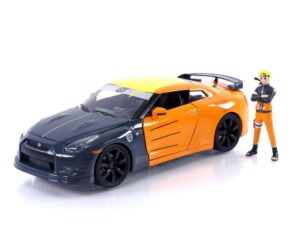 naruto 1:24 2009 nissan gt-r(r35) die-cast car & 2.75" naruto figure, toys for kids and adults