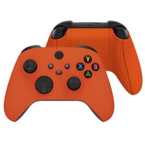 extremerate orange replacement side rails + back shell + faceplate for xbox series x/s controller