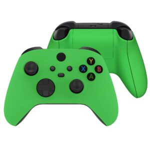 extremerate green replacement side rails + back shell + faceplate for xbox series x/s controller