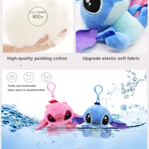 EIDANZ 2Pcs Lilo Stitch Plush Toys, 12cm Stuffed Keychain and Bag Clip Toy, Lilo Stitch Plush Toys, Lilo Plush Set, Cute Soft Gifts for Kids;