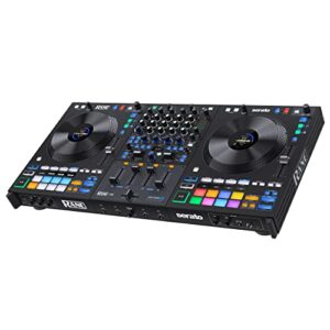 rane four advanced 4 channel stems dj controller - 8.5" jog wheels with displays, dj mixer with internal fx, serato dj pro & pitch ‘n time dj included