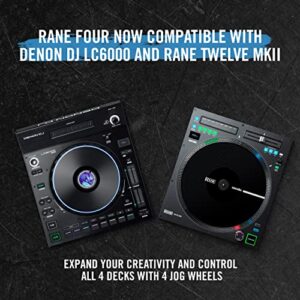 RANE FOUR Advanced 4 Channel Stems DJ Controller - 8.5" Jog Wheels with displays, DJ Mixer with Internal FX, Serato DJ Pro & Pitch ‘n Time DJ Included