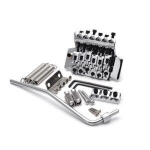 shengsui electric guitar double locking tremolo bridge set with bar double locking for floyd rose type replacement chrome