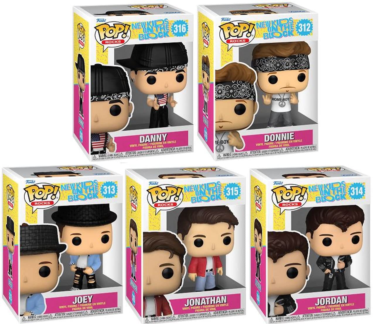 Protector + [NKOTB] [Pop Rocks] Vinyl Figurine (New Kids on The Block Bundled with Funko Compatible Pop Box Protector Case) (Set of 5)