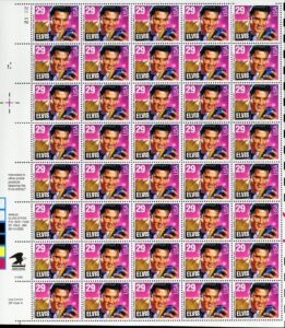 usps elvis presley (sheet of 40) 29 cent postage stamps 1993 scott #2721