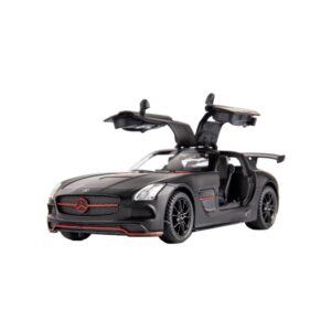 ilooboo alloy collectible black benz sls amg toy vehicle pull back die-cast car model with lights and sound