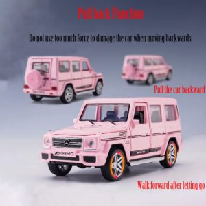 iLooboo Alloy Collectible Pink Benz G65 AMG Toy Vehicle Pull Back Die-Cast Car Model with Lights and Sound