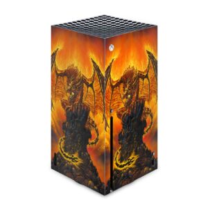 head case designs officially licensed ed beard jr harbinger of fire dragons vinyl sticker gaming skin decal cover compatible with xbox series x console