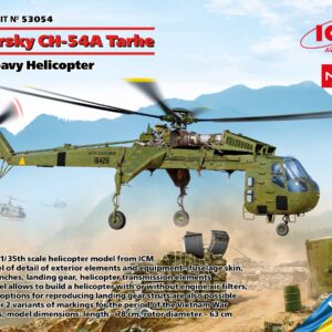 ICM 53054 — Sikorsky CH-54A Tarhe, US Military Heavy Helicopter Model Kit — Plastic Model Kit in 1:35 Scale — Highly-Detailed Replica of The Original Sikorsky CH-54A Tarhe