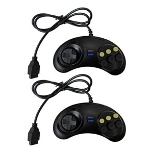 gxcdizx 2 pack game controller features 8-way directional pad, 6 digital buttons and mode buttons compatible for sega genesis