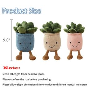 NatureMan Stuffed Plants Succulent Plush, Soft Fluffy Toy Succulent Plants Friend Throw Pillow,Succulents Plushies Pillow Toy Room (Blue)