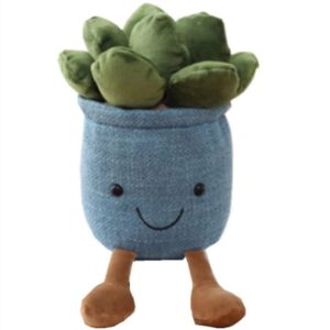 natureman stuffed plants succulent plush, soft fluffy toy succulent plants friend throw pillow,succulents plushies pillow toy room (blue)