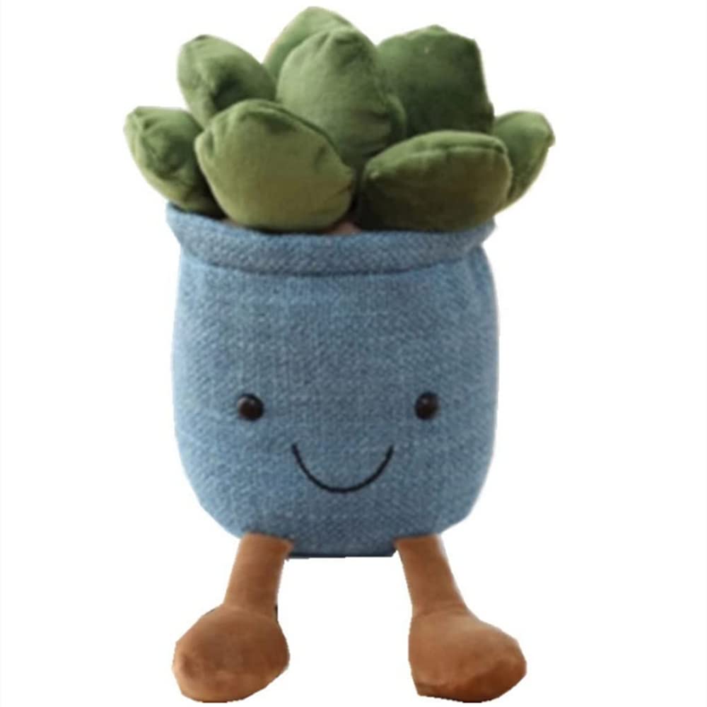 NatureMan Stuffed Plants Succulent Plush, Soft Fluffy Toy Succulent Plants Friend Throw Pillow,Succulents Plushies Pillow Toy Room (Blue)