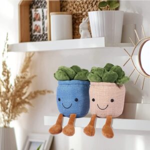 NatureMan Stuffed Plants Succulent Plush, Soft Fluffy Toy Succulent Plants Friend Throw Pillow,Succulents Plushies Pillow Toy Room (Blue)