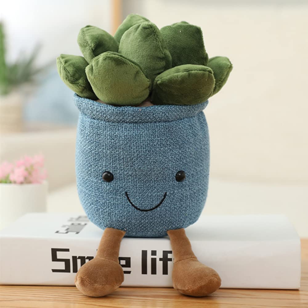 NatureMan Stuffed Plants Succulent Plush, Soft Fluffy Toy Succulent Plants Friend Throw Pillow,Succulents Plushies Pillow Toy Room (Blue)