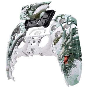 eXtremeRate Jade Dragon - Cloud Dominator Touchpad Front Top Shell Compatible with ps5 Controller BDM-010 020 030 040 050, DIY Replacement Shell & Touch Pad Cover Compatible with ps5 Controller