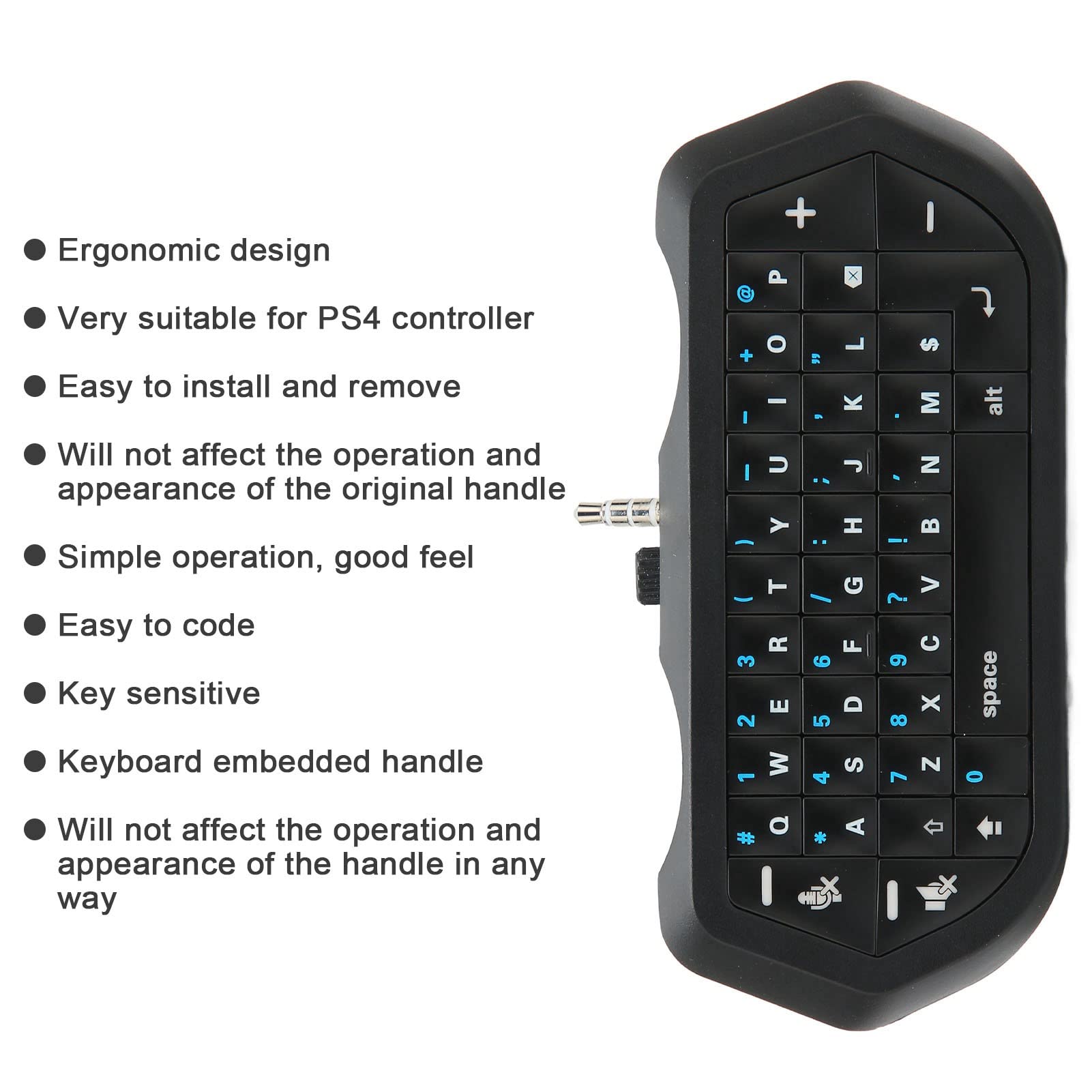 GOWENIC Mini Keyboard for PS4, Ultra Compact Game Message Chatpad, Bluetooth Game Keypad for PS4 Controller