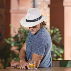 Panama Jack Original Matte Toyo Straw Men's Sun Safari Hat (Ivory, Large)