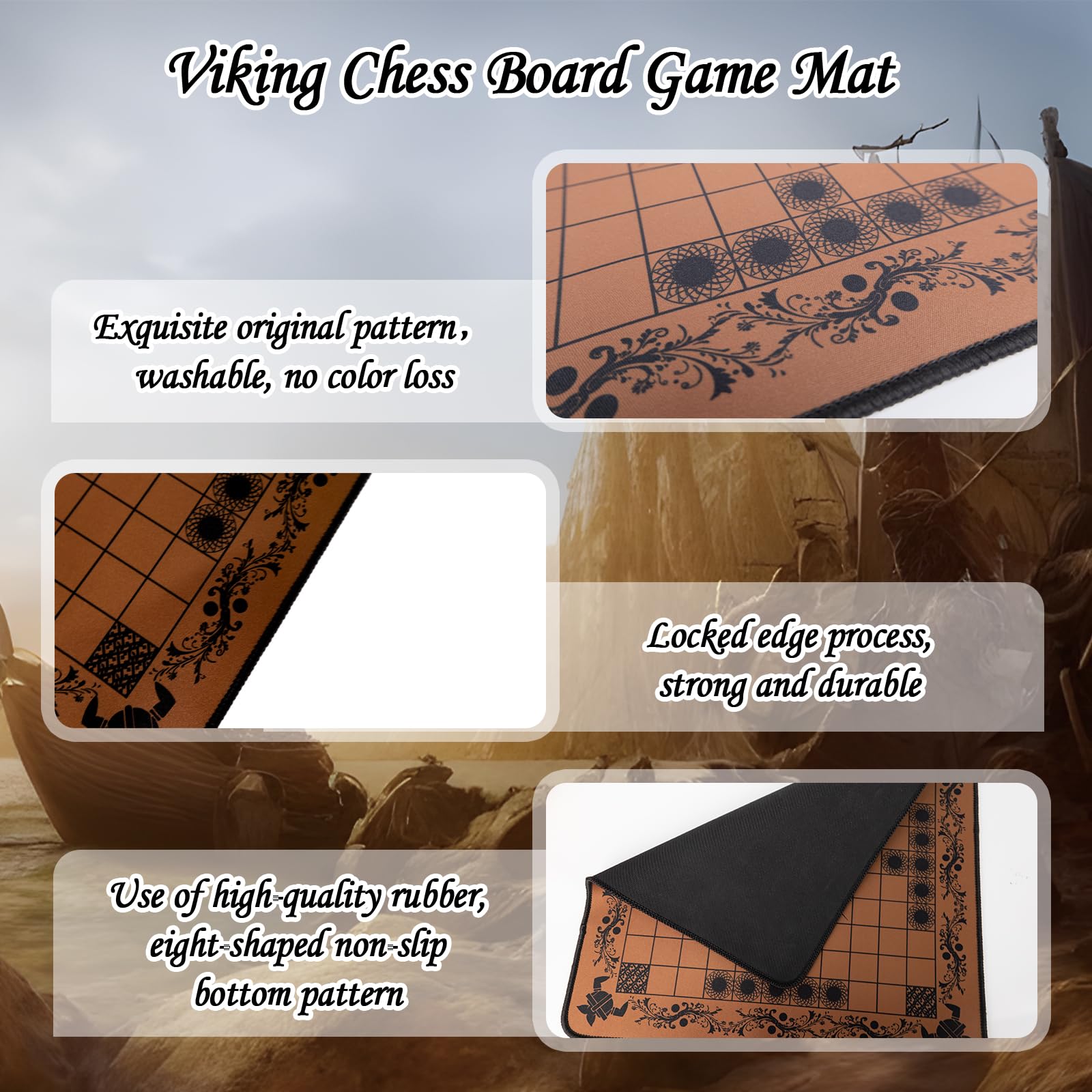 HNEFATAFL: Viking Chess Board Game, Authentic Traditional Two-Player Strategy Board Game, Travel Games with Chessboard. A Leather Game Board+37 Pieces+A Game Strategy+2 Plush Storage Bags