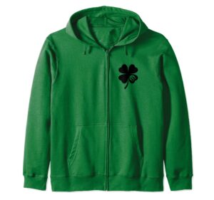 mopar st. patrick's day four leaf clover zip hoodie