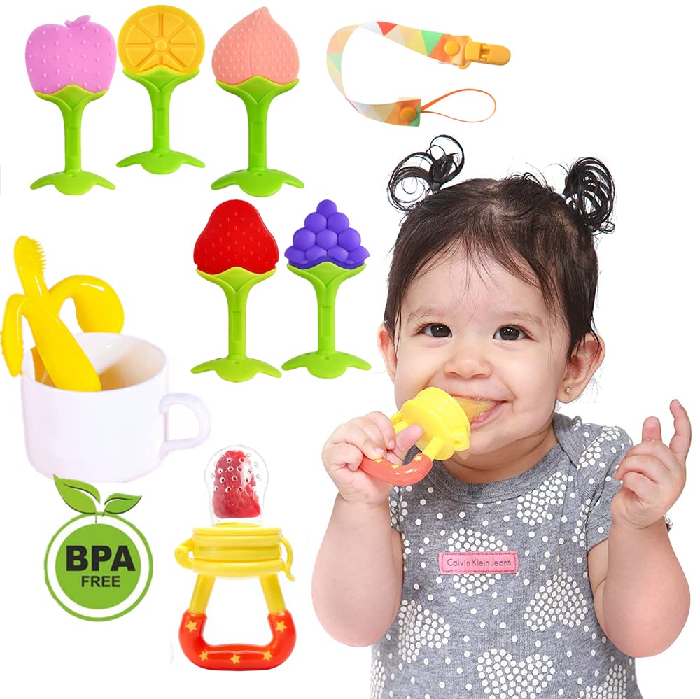 ROTK Baby Teething Toys, Freezer BPA Free Silicone Baby Teether Chew Toys, Baby Gifts for Girls Boys- Newborn Infant Toys