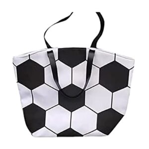 qinnyo women's baseball tote handbag soccer sports tote bag canvas casual oversized beach bag utility shopping work tote bag