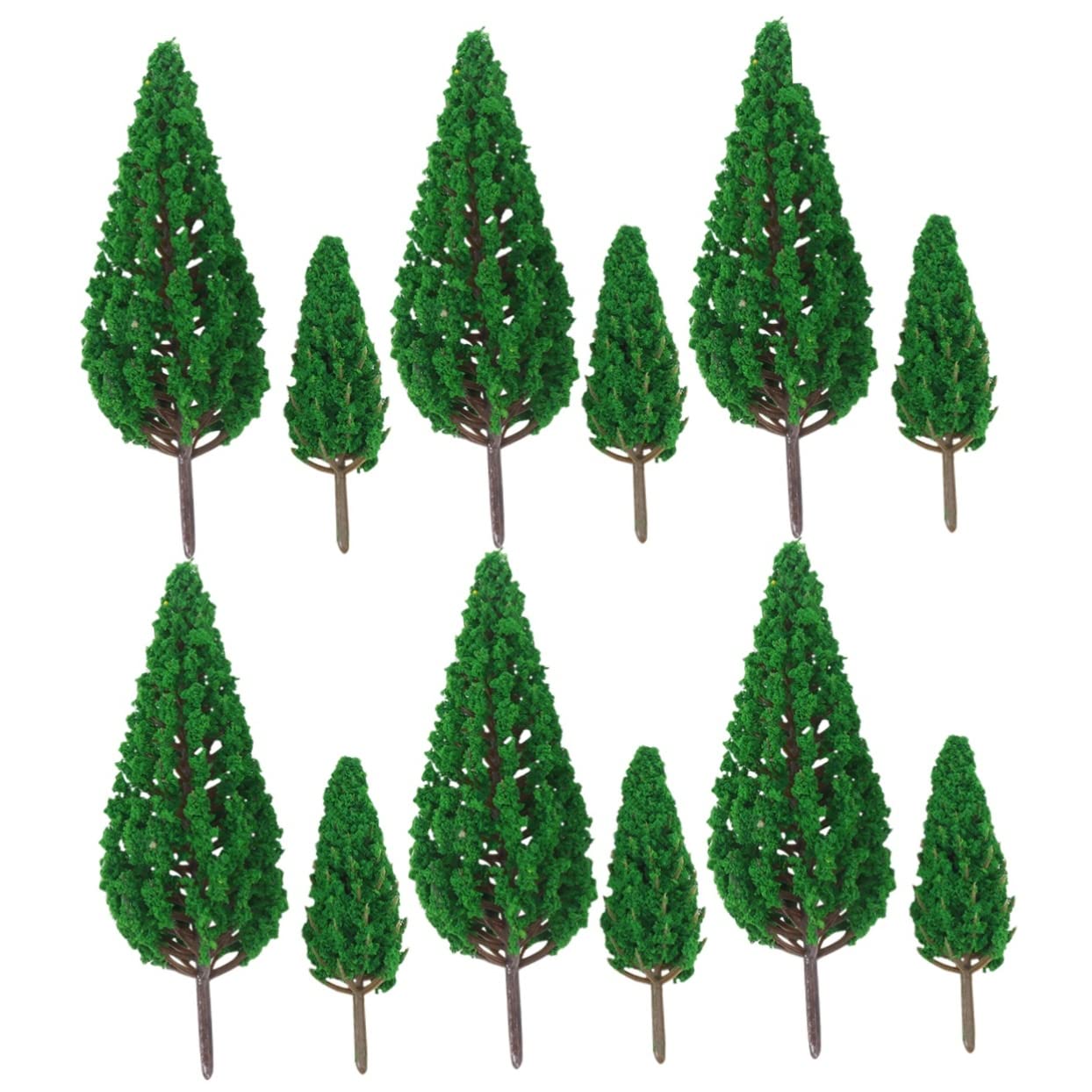 12 Pcs Garden Landscape Pine Tree Model Sand Table Layout Props for Scenery Construction Styles