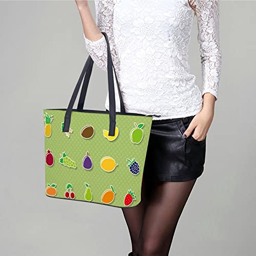 Womens Handbag Fruit Pattern Leather Tote Bag Top Handle Satchel Bags For Lady