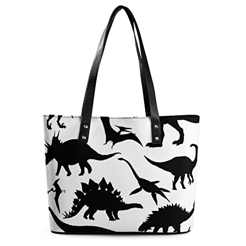 Womens Handbag Dinosaur Leather Tote Bag Top Handle Satchel Bags For Lady