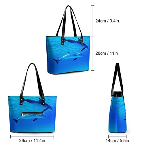 Womens Handbag Dolphin Leather Tote Bag Top Handle Satchel Bags For Lady