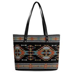 womens handbag aztecs pattern leather tote bag top handle satchel bags for lady