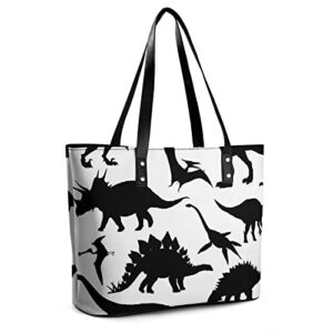 Womens Handbag Dinosaur Leather Tote Bag Top Handle Satchel Bags For Lady