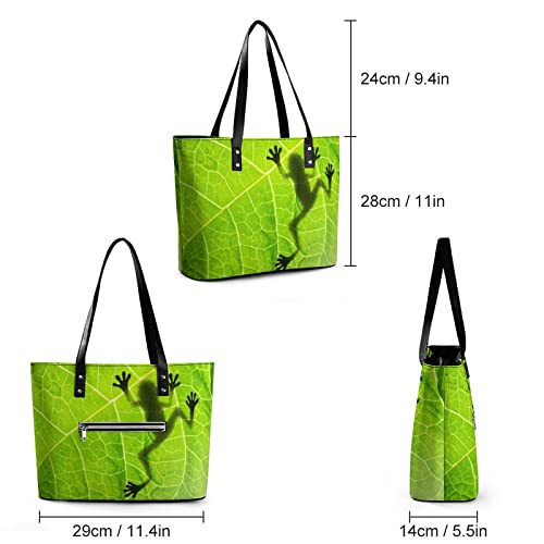 Womens Handbag Frog Leather Tote Bag Top Handle Satchel Bags For Lady