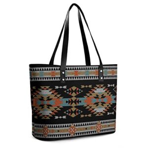 Womens Handbag Aztecs Pattern Leather Tote Bag Top Handle Satchel Bags For Lady