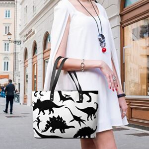 Womens Handbag Dinosaur Leather Tote Bag Top Handle Satchel Bags For Lady