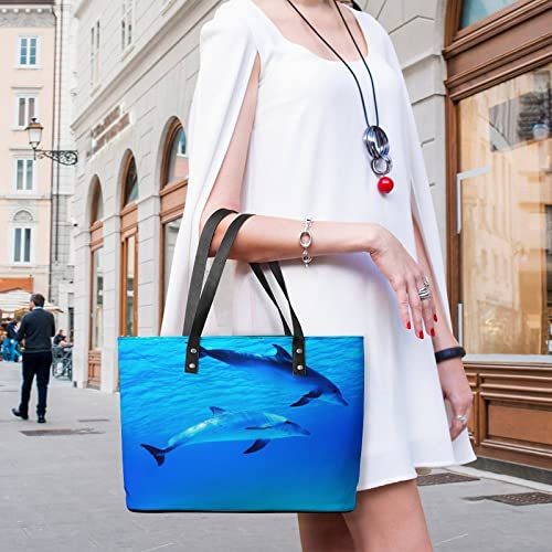 Womens Handbag Dolphin Leather Tote Bag Top Handle Satchel Bags For Lady