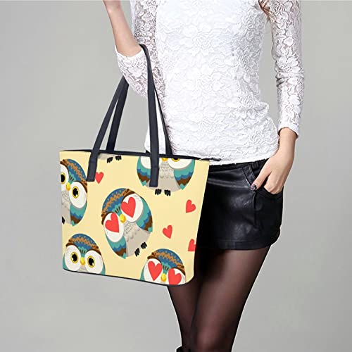 Womens Handbag Owls Leather Tote Bag Top Handle Satchel Bags For Lady