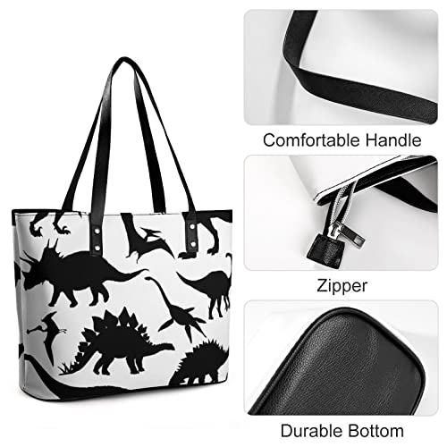 Womens Handbag Dinosaur Leather Tote Bag Top Handle Satchel Bags For Lady