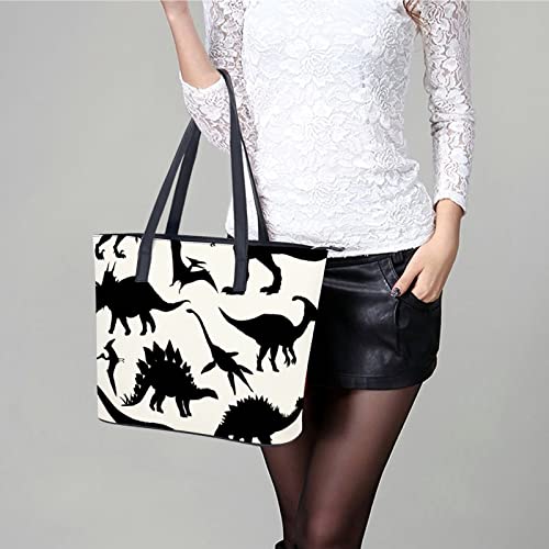 Womens Handbag Dinosaur Leather Tote Bag Top Handle Satchel Bags For Lady