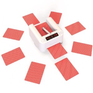 vadsbo intelligent card dealer machine, portable electric card dealer machine, 360° rotating card splitting machine, anti-cheating, supports 1 to multiple decks of cards, shuffler for 2-8 people game