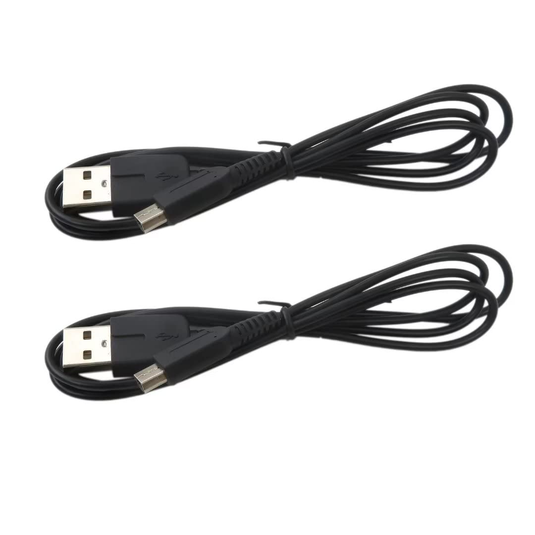 Gxcdizx 2 Pack 3DS 2DS DSi Charger Cable Power USB Charging Cord for Nintendo New 3DS XL/New 3DS/ 3DS XL/ 3DS/ New 2DS XL/New 2DS/ 2DS XL/ 2DS/ DSi/DSi XL, Black