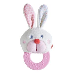 HABA Ultimate Easter Basket Toy Bundle - Musical Eggs, Bunny Teether, Hops Cuddly Lovey and Bunny Ball