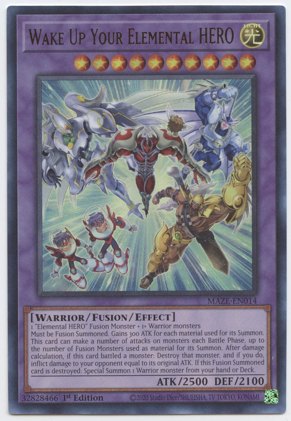 Wake Up Your Elemental Hero - MAZE-EN014 - Ultra Rare - 1st Edition