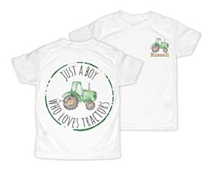 boy who loves tractors shirt - personalized shirt - long sleeves - short sleeves